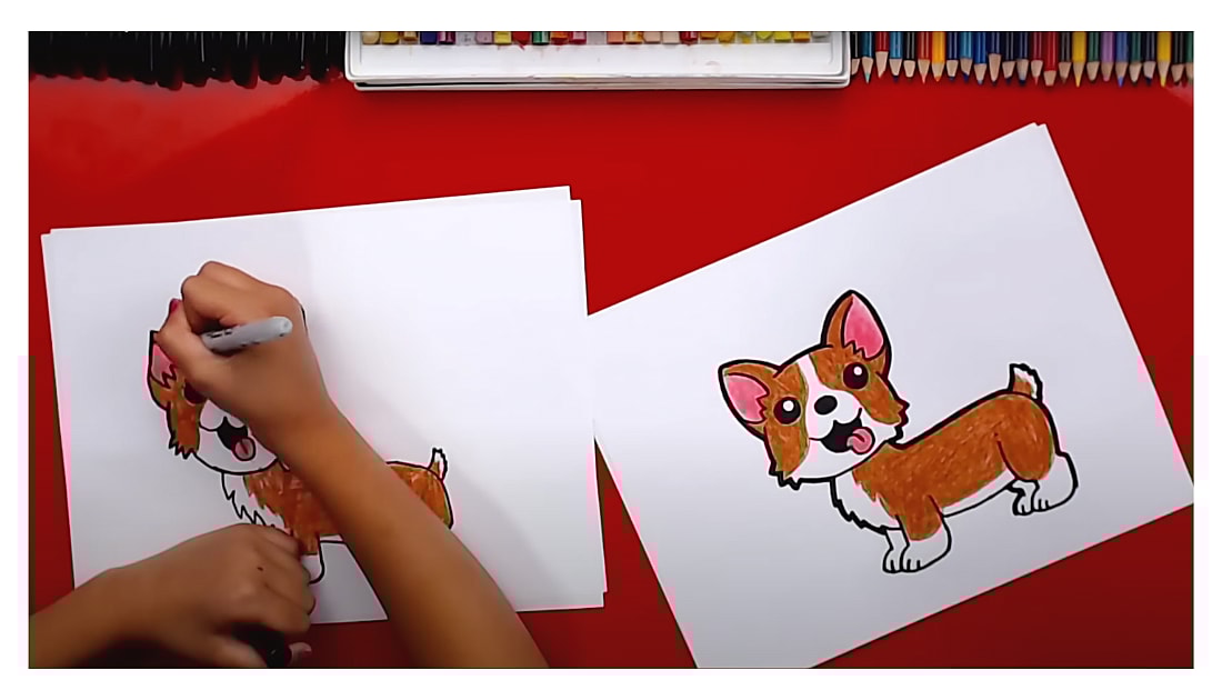 corgi draw along